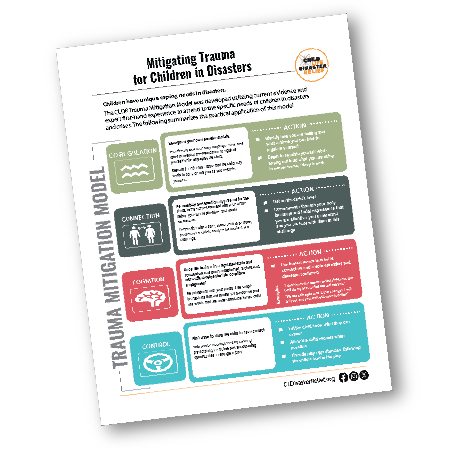 CLDR Trauma Mitigation Model – Child Life Disaster Relief